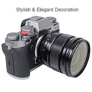 Foto&Tech Soft Shutter Release Button Compatible with Fuji Fujifilm X-T5 X-T4 X-T3 X-T30 X-T30 II X-T20 X-PRO3 X100V X100F X-E4 X-E3 RX1R II RX10 IV III Leica M10 M9 Nikon Df F3 (3 Pieces, RD+BK+GD)