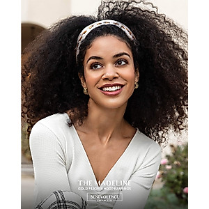 Benevolence LA 14k Gold Braided Hoop Earrings for Women | Gold Huggie Hoop Earrings | Lightweight, Chunky Gold Hoops | Trendy, Thick Hoops | Accessories for Women | Gifts for Her