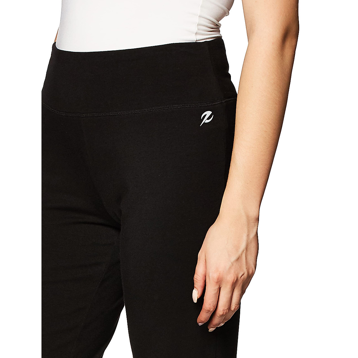 Energy Zone Women's Cotton Stretch Yoga Pant, Deep Black, Medium