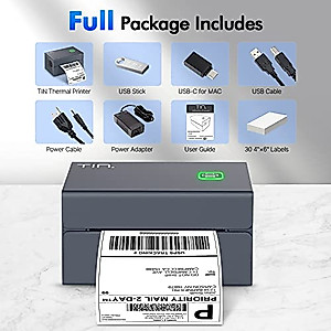 TIN Thermal Label Printer, Shipping Label Printer 4X6, USB 3.0 Thermal Printer Supports Windows & MacOS & Chromebook, 150mm/s High-Speed Inkless Shipping Label Maker for UPS, USPS, Amazon, Ebay, Etsy