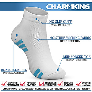 CHARMKING Graduated Compression Socks for Women & Men Circulation 15-20 mmHg is Best for Athletic, Running, Flight Travel, Pregnant, Cycling (Multi 08,L/XL)