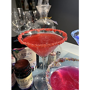 Snowy River Cocktail Sugar 3oz Gift Pack, All Natural Beverage Rimmer for Cocktails & Margaritas in Gift Rimmer Tin, Drink Decorating (Red)