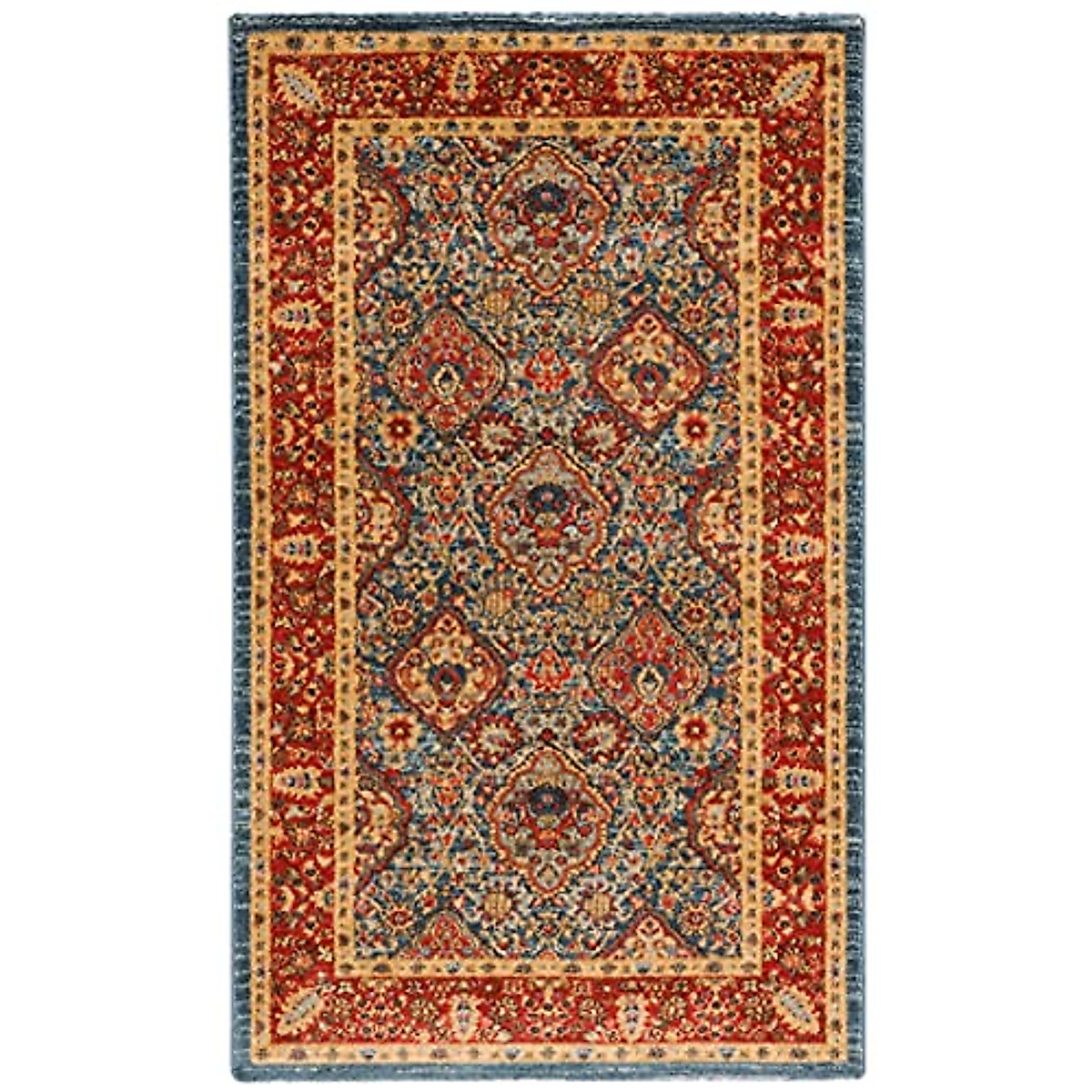 SAFAVIEH Mahal Collection 3' x 5' Navy / Red MAH655C Traditional Oriental Non-Shedding Living Room Bedroom Accent Rug