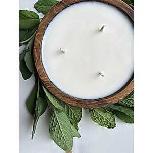 Bonneville Handmade Candles | 7 1/2" x 2" Hand Poured Pine Wood Bowl Candle, 3 Wick Dough Bowl Candle | Up to 35 Hour Burn Time | 100% Soy Wax | Scented Candle Rustic Holiday (Toasted Pumpkin Spice)