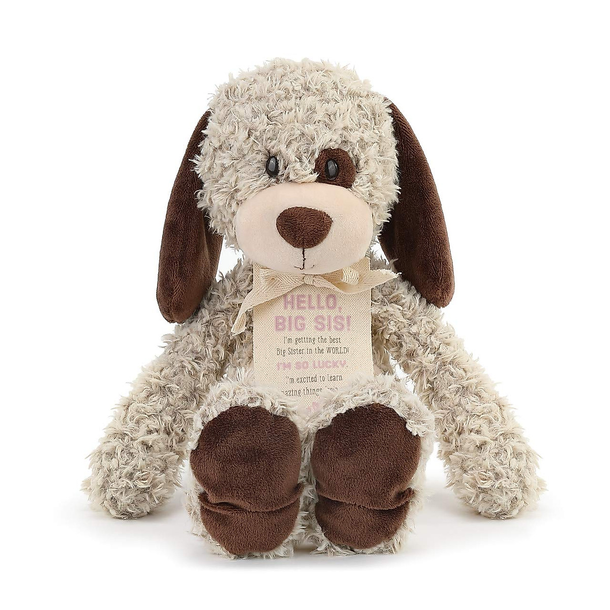 DEMDACO Big Sister Puppy Soft Brown 13 inch Plush Material Stuffed Animal Figure Toy