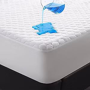 Premium Waterproof Bamboo Mattress Protector Queen Size for Cooling & Breathable,Ultra Soft Mattress Pad Cover,18 Inch Deep Pocket Fitted 8"-21"