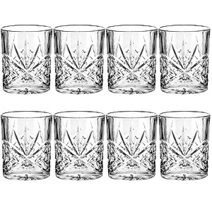 Rocks Glasses 11 oz,Snifters Round Clear Drinking Glass,Whisky Glasses,Old Fashioned Cocktails Glasses Bourbon Glasses for Restaurants,Bars,Parties,Water Cups Vodka Cups Liqueur Spirits Glasses 8 Pack