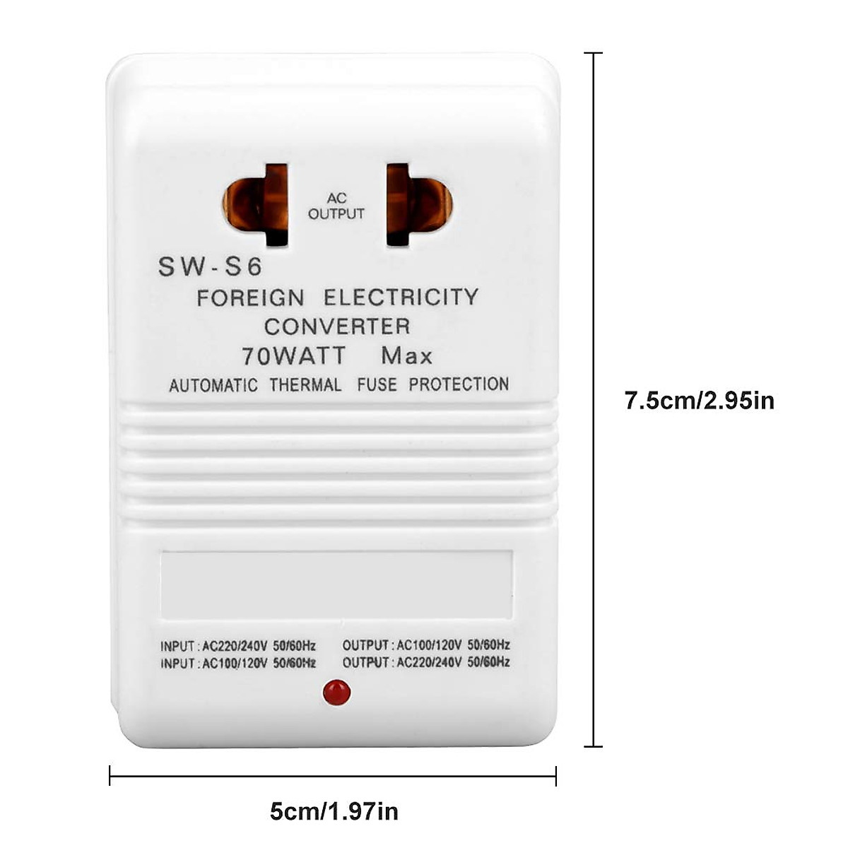 Voltage Converter 70W 110V/120V to 220V/240V Step-Up&Down Voltage Converter Transformer for Travel