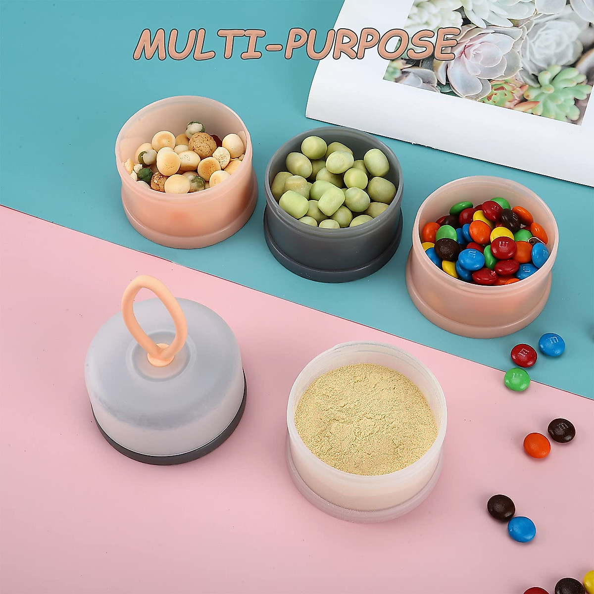 Accmor 2 Pack Baby Formula Dispenser On The Go, Stackable Formula Dispenser Formula Container to Go, Non-Spill Portable Milk Powder Kids Snack Storage Container, BPA Free