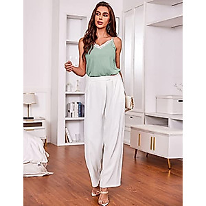 Ekouaer Sleepwear Pjs Set for Women Soft Sleep Shorts Cami Pj V-neck Lingerie Pajamas Green