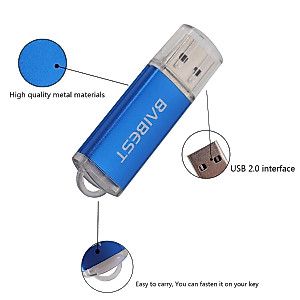 2 Pack 32GB USB 2.0 Flash Drive Pen Drive BAIBEST USB Stick Memory Stick(2 Colors:Black Blue)