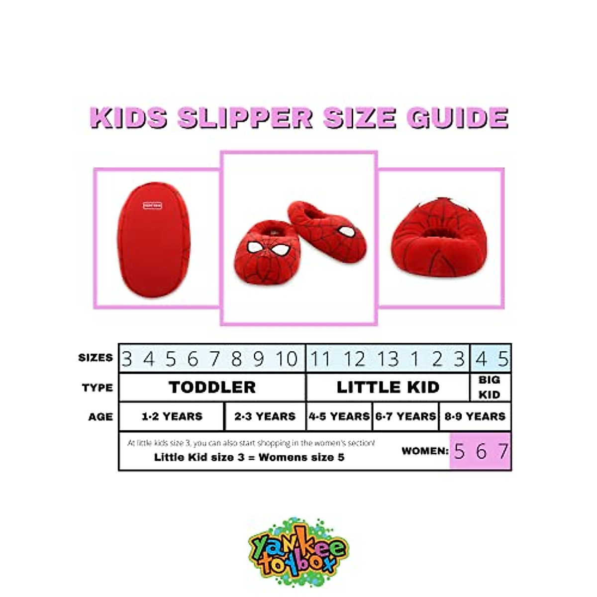 Marvel Avengers Spider-Man Kids Plush Mooshy Slippers (13-1 M US Little Kid, Red)