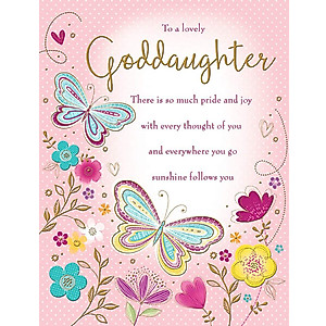 Piccadilly Greetings Traditional Birthday Card Goddaughter - 8 x 6 inches -