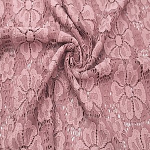 Texco Inc 58/60" Wide Nylon Spandex Stretch Catherine Pattern Vintage Lace Fabric by The Yard-for Apparel, Fashion, Crafts, Accessories, Decorations, Wedding, and DIY, Mauve B 1 Yard