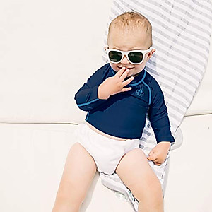 i Play. Baby Ultimate Reusable Snap Swim Diaper, New White, 6 Months