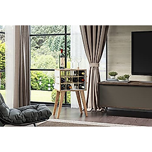 Be Home Furniture │ CORDEL Wine Rack and Display Stand Wine │ Storage Cabinet, Home Décor for Living Room & Kitchen │Wood & White -18.90" W