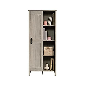 Sauder Miscellaneous Storage Sliding Door Cabinet, L: 27.09" x W: 15.39" x H: 62.99", Spring Maple Finish