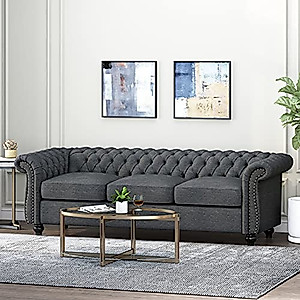 Christopher Knight Home Parksley Sofas, Charcoal + Dark Brown
