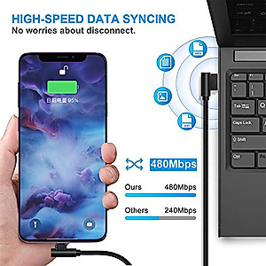 iPhone Lightning Cable 6FT,[MFi Certified] Right Angle Fast Charging Cable 90 Degree Extra 6FT/3Pack Nylon Braided iPhone Charger Cable for iPhone 12/11/Xs Max/XS/XR/X, 8 7 6 6S 6 Plus, iPad, iPod