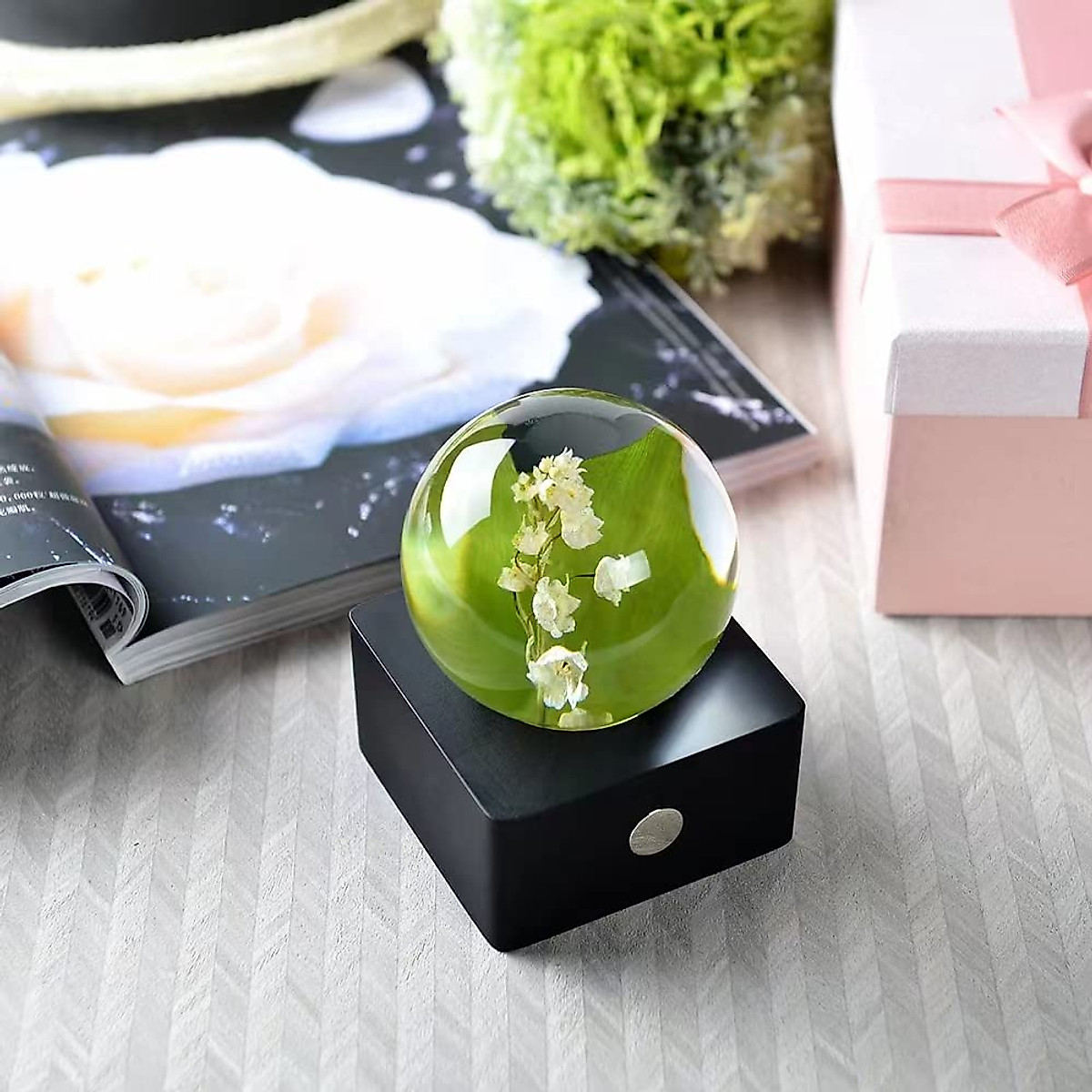 MISS LI GARDEN Forever Flower Special Edition,Lily of The Valley, White Base, Elegant Present for Girlfriend Wife Mom Women Enchanted Birthday Anniversary Wedding Home Décor