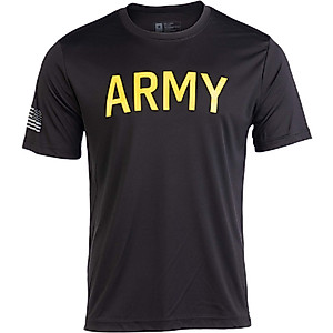 Ann Arbor T-shirt Co. Army Wicking PT Style Shirt | U.S. Military Performance Training Workout T-Shirt-(Poly,XL)