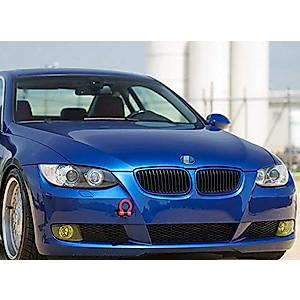 iJDMTOY Red Track Racing Style Tow Hook Ring Compatible with BMW 1 3 5 Series X5 X6 (E36 E39 E46 E90 E92, etc), Compatible with Mini Cooper (R52 R56 R57 R58 R59, etc)