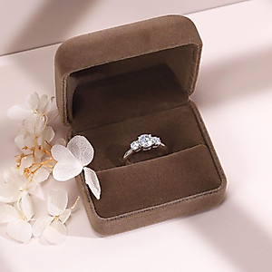 Hitlinker 3 Stone Moissanite Engagement Ring for Women White Gold S925 Sterling Silver Band Rings 1.6CT Round Cut Lab Created Diamond Rings Wedding Promise Ring Anniversary Rings for Her Size 9