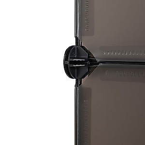 VINGLI Cube Storage Organizer, Plastic Closet Cabinet, DIY Plastic Modular Book Shelf Unit, Cube Shelves with Doors and Hanging Rods (Brown, 30 Cube- Deeper)