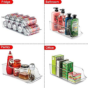 Set of 4 Refrigerator Organizer，Drink Soda Can Beverage Food Clear Plastic Holder for Fridge Freezer Cabinets Cupboard Kitchen …