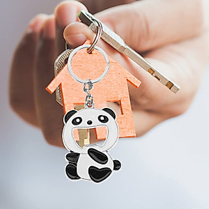 BESTOYARD 2PCS Panda Bottle Opener Keychain Cute Chinese Panda Beer Beverage Bottle Opener Key Ring Novelty Animal Bottle Opener for Women and Men Gift
