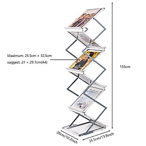 Polmart Aluminum Brochure Magazine Catalog Literature Display Rack, 6 Pockets (1 - Pack)
