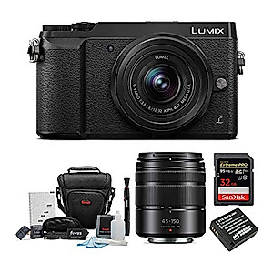 Panasonic DMC-GX85WK LUMIX 4K Mirrorless Camera with 12-32mm & 45-150mm Lenses and Holster Bag Bundle (Essentials Bundle)