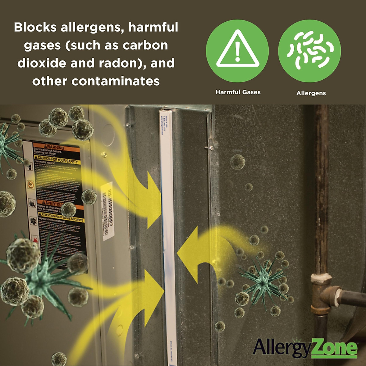 AllergyZone FilterLock Furnace Filter Slot Seal – Magnetic Seal Cover for Any 1” Furnace Filter, Up To 25” Long, Reduce HVAC Air Leaks, Green