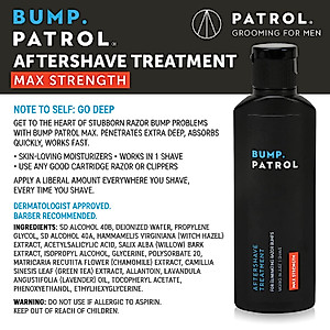 Bump Patrol Maximum Strength Aftershave Formula - After Shave Solution Eliminates Razor Bumps and Ingrown Hairs - 4 Ounces