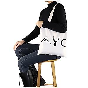G2TUP S-JM Gift S-JM Book Series Symbols Reusable Canvas Tote Bag Bookish Gift Shopping Handbag (S-JM Symbols Handbag)