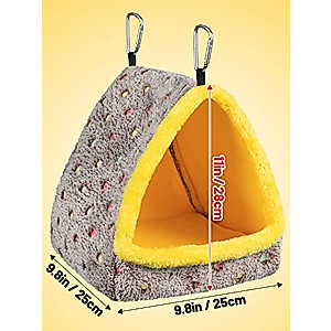 MEWTOGO Large Winter Warm Bird Nest House, Comfortable Bird Bed for Cage with Mat, Hanging Hammock Shed Hideaway Hut for Macaws African Grey Amazon Parrots Lovebird Parakeets