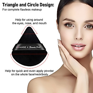 MAANGE 6 Pcs Powder Puff, Triangle Makeup Puff for Loose Powder, Soft Face Body Foundation Powder Puffs, Makeup Tool For Cosmetic, Triangular Design for Contouring, Under Eyes and Corners