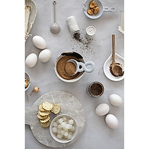 Bloomingville White Marble Spoon Rest, 5" L x 5" W x 1" H