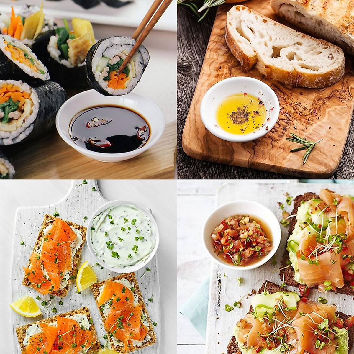 UIBFCWN Sauce Dish Dipping Bowls, 30 Pack Ceramic Dip Bowls Set, 1.2 Oz Soy Sauce Dish, White Dipping Bowls Bulk, Asian Sauce Bowls for Ketchup, BBQ, Condiments, Appetizer