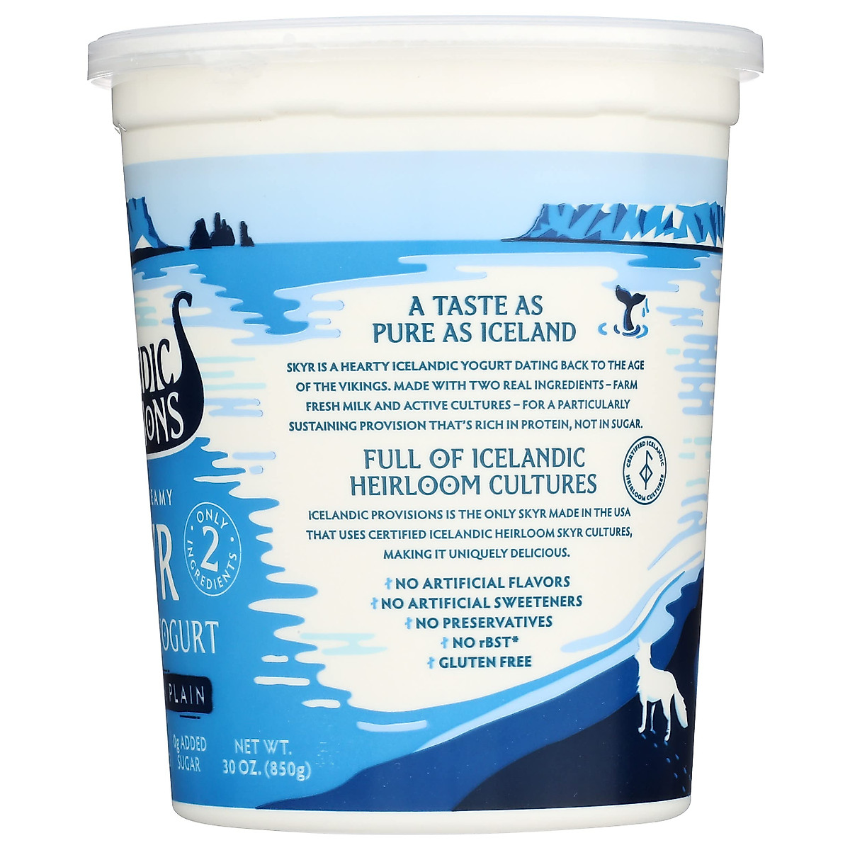 Icelandic Provisions 30 oz Traditional Skyr Yogurt, Whole Milk