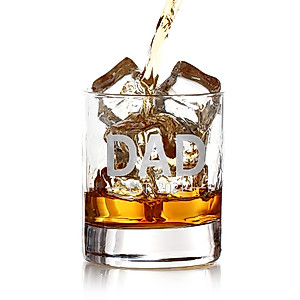 DAD EST 2021 Custom Personalized Whiskey Glass - Laser Engraved Etched Funny Gift for Dad Uncle Grandpa