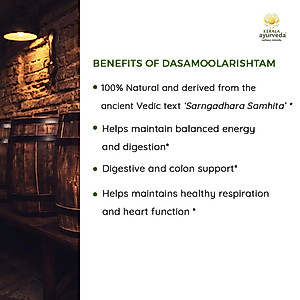 Kerala Ayurveda Dasamoolarishtam - Ayurvedic Liquid Supplement for Healthy Digestion, Balanced Energy & Healthy Respiration, 15.21 Fl Oz