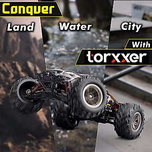 TORXXER 1:16 Scale Brushless RC Truck - High Speed Hobby Grade RC Car, Hits 33MPH - Off Road 4WD for Grip on Any Terrain - Ready to Run Waterproof Trophy Truck (Green)