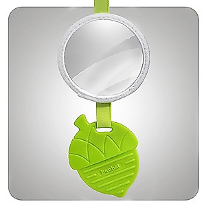 Car Seat Toys For Babies - Double Sided Rear Facing Carseat Toy With Baby Mirror For Infants Girls And Boys 0+ Month by BENBAT - Blue