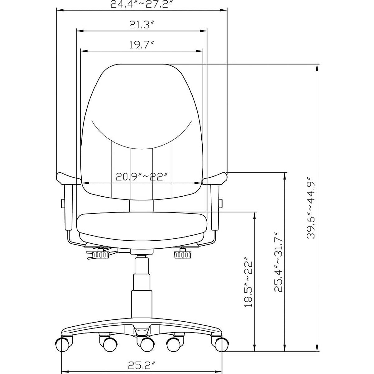 Lorell Chair, High-Back, Gray