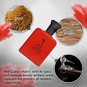 PB ParfumsBelcam Red Classic Match Eau de Toilette Spray, Our version of a Designer 2.54 Fl Oz