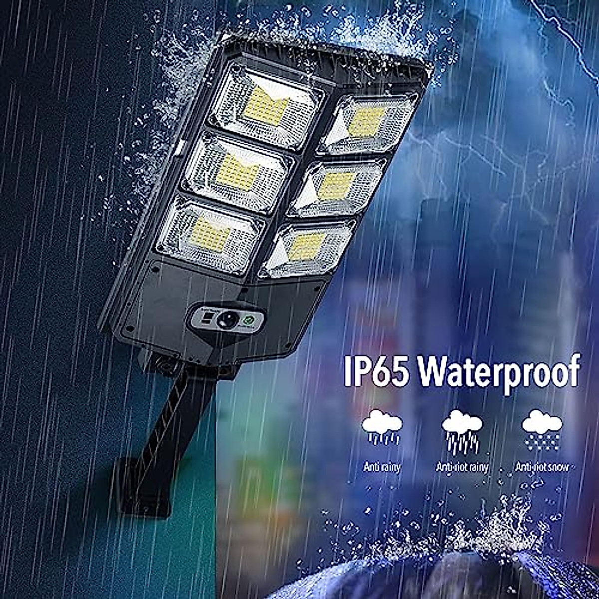 TAAVOP Solar Street Light, 150W LED Solar Flood Lights Outdoor Motion Sensor with Remote Control, 8000LM 3 Modes Solar Lights for Outside, Solar Security Lamp for Parking Lot, Garden, IP65 Waterproof