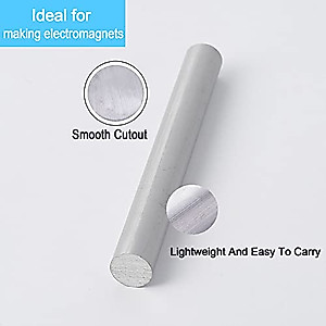 Soft Iron Rod, High Pure Iron Rod, Ideal Core for Making Electromagnets, 0.5" Diameter, 6" Long