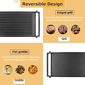 Upgraded WB31X24998 WB31X24738 Griddle Replacement Parts for ge Stove, Heavy Duty Cast Iron Reversible Griddle/Grill Combo Compatible With ge Stove Griddle（Not Universal）,One tray-1 Year Warranty
