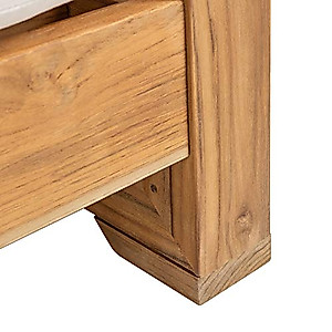 SAFAVIEH Couture Patio Guadeloupe Natural Brazilian Teak and White Outdoor Club Chair